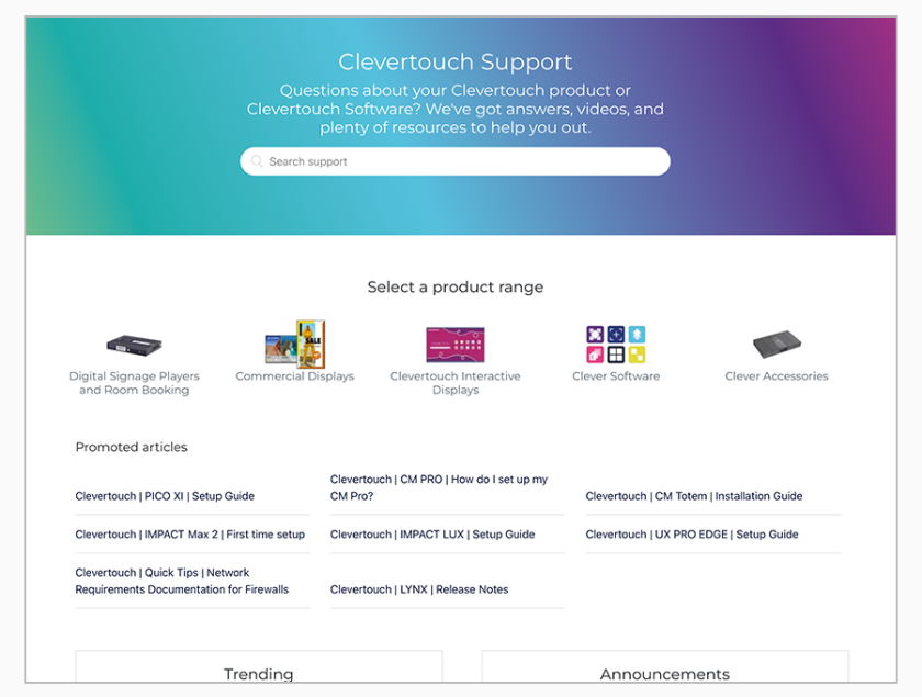 Support - Clevertouch Technologies